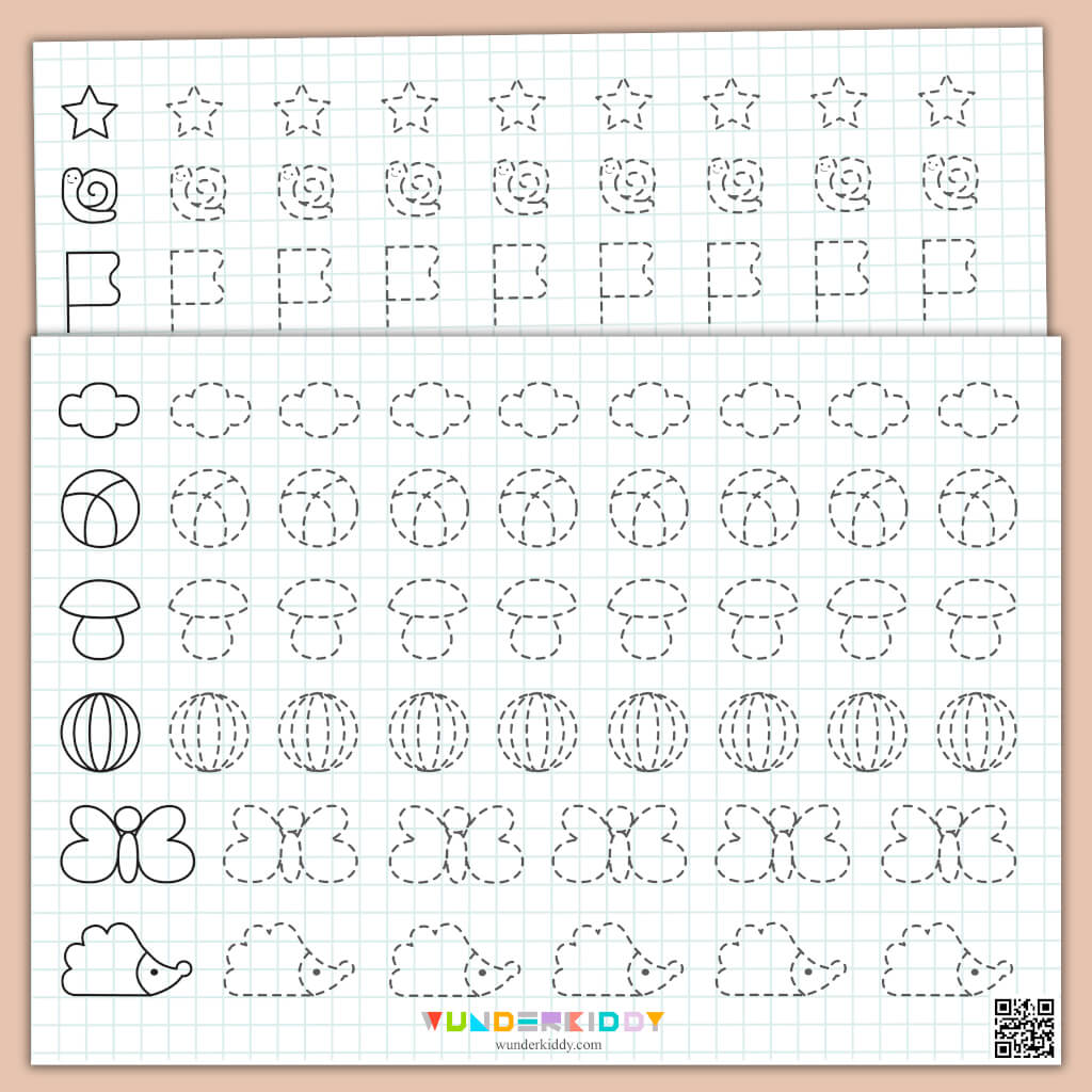 Free Printable Trace and Color Handwriting Practice Worksheet