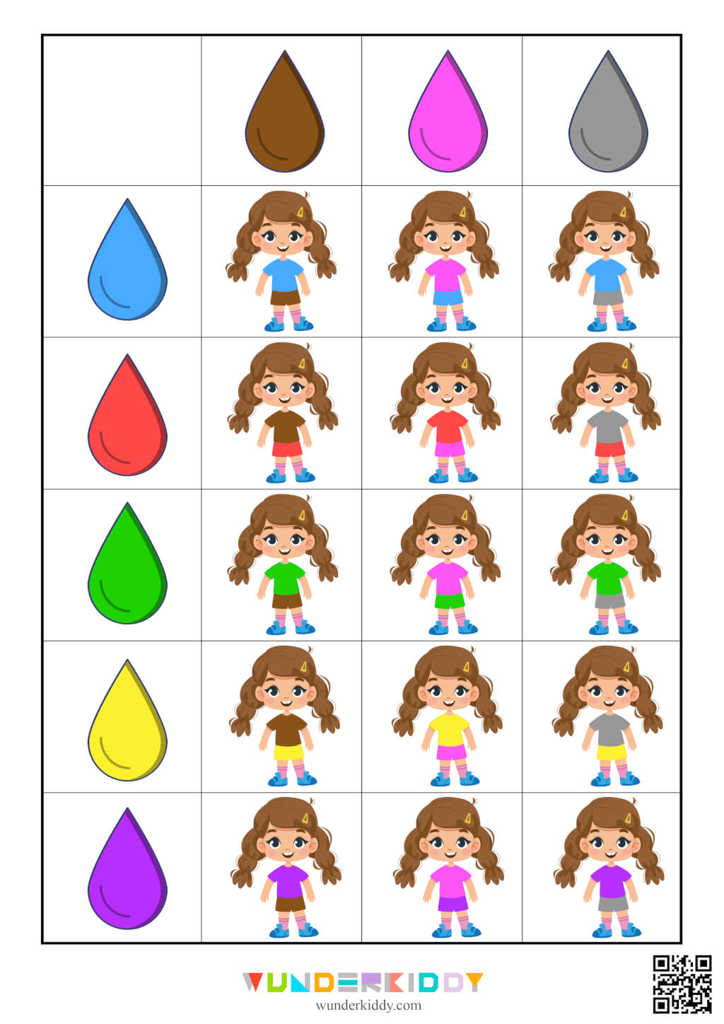 Activity sheet «Colored clothing» - Download or print for free