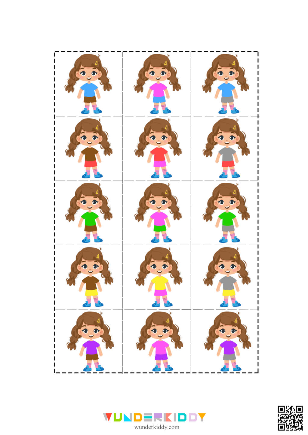 Activity sheet «Colored clothing» - Download or print for free