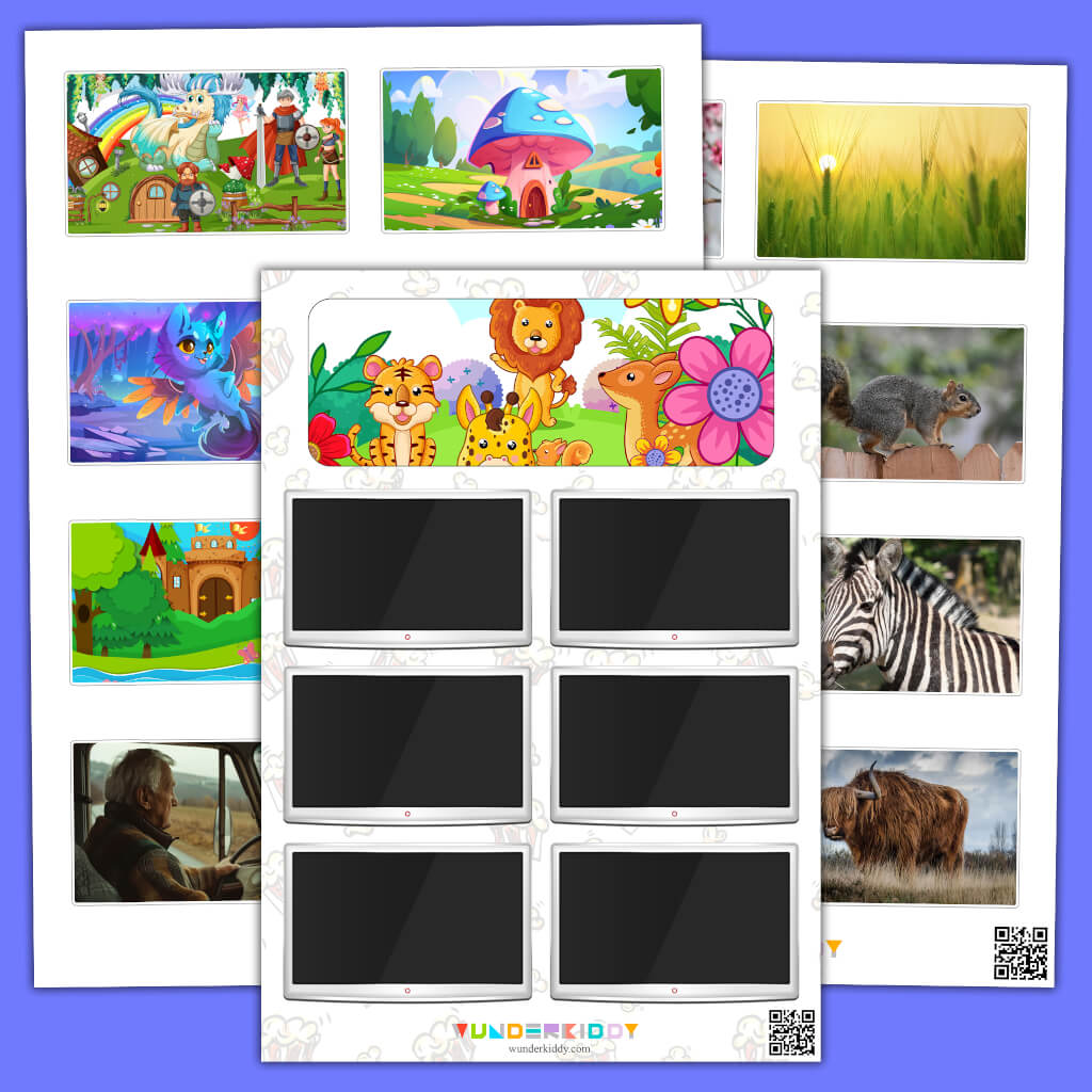 Printable TV Shows Sorting File Folder Game for Kids