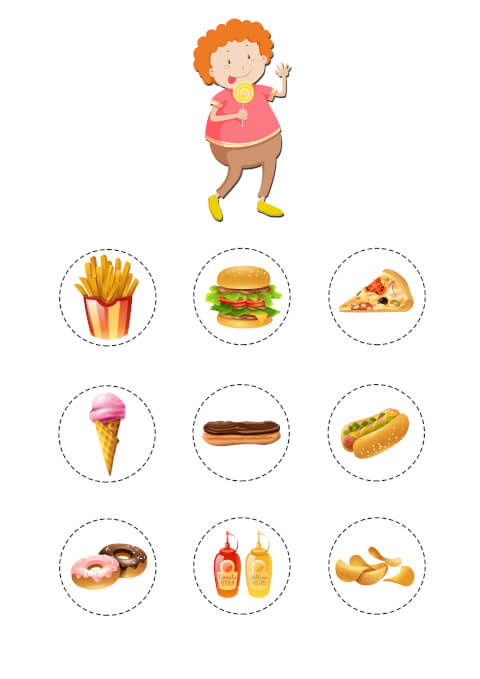 Activity sheet «Healthy or junk food» - Download or print for free
