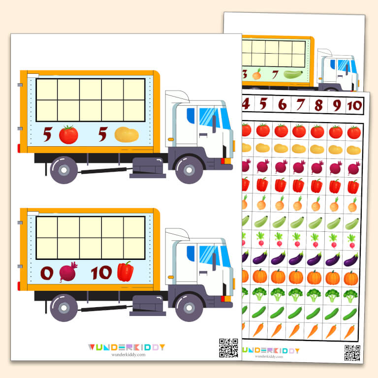 Printable Fruits, Vegetables and Berries Activities for Preschool