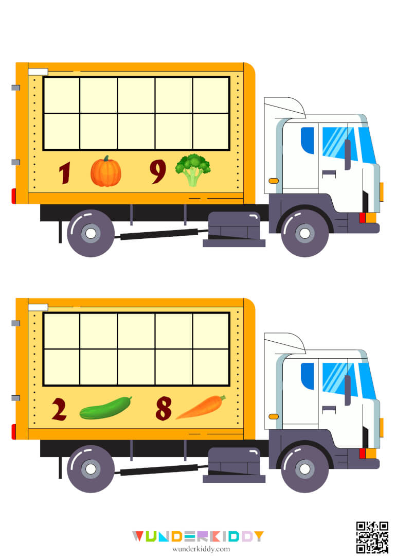 Activity sheet «Vegetable Truck» - Download or print for free