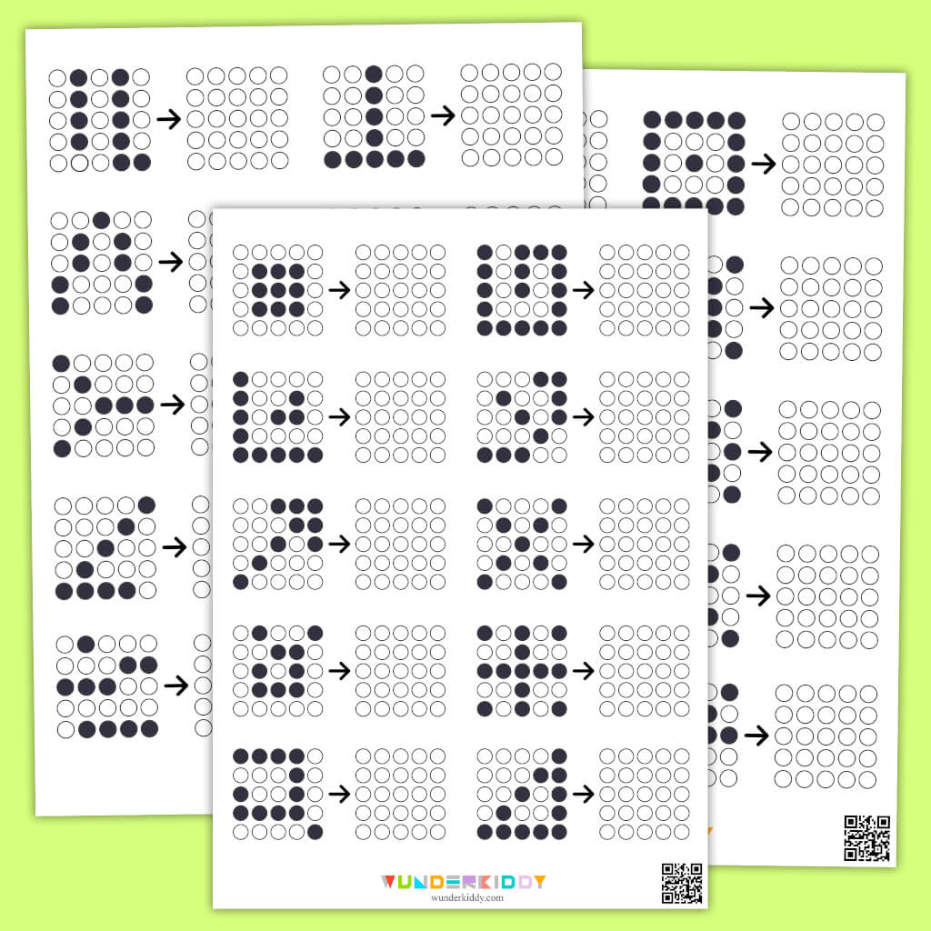 Free Printable Visual Closure Worksheet: Copy the Pattern