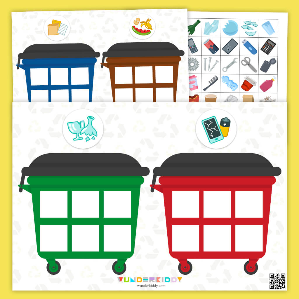 Printable Garbage Recycling Montessori Sorting Activity
