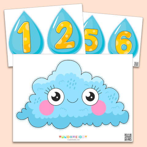 Template «Water droplets» - Download or print for free