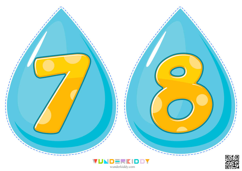 Template «Water droplets» - Download or print for free