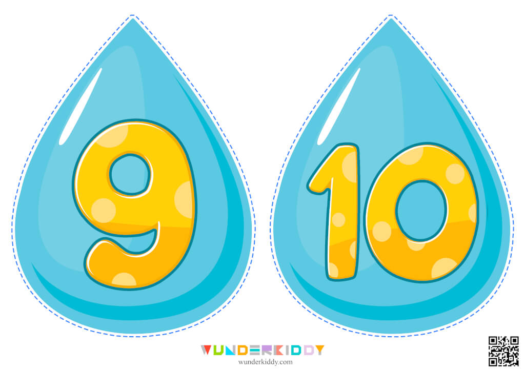 Template «Water droplets» - Download or print for free