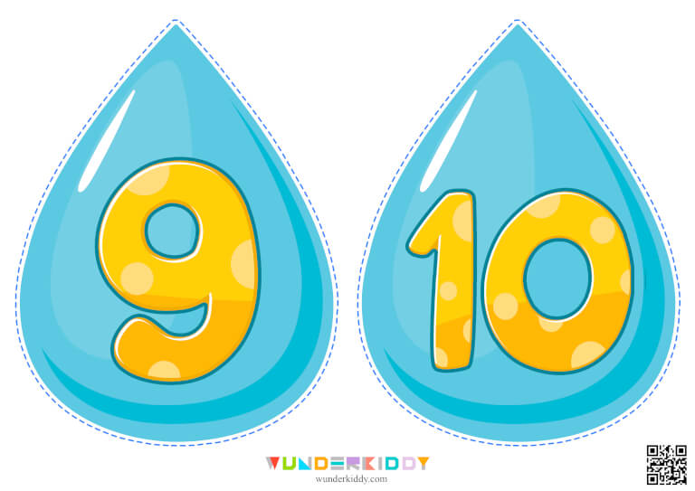 Template «Water droplets» - Download or print for free