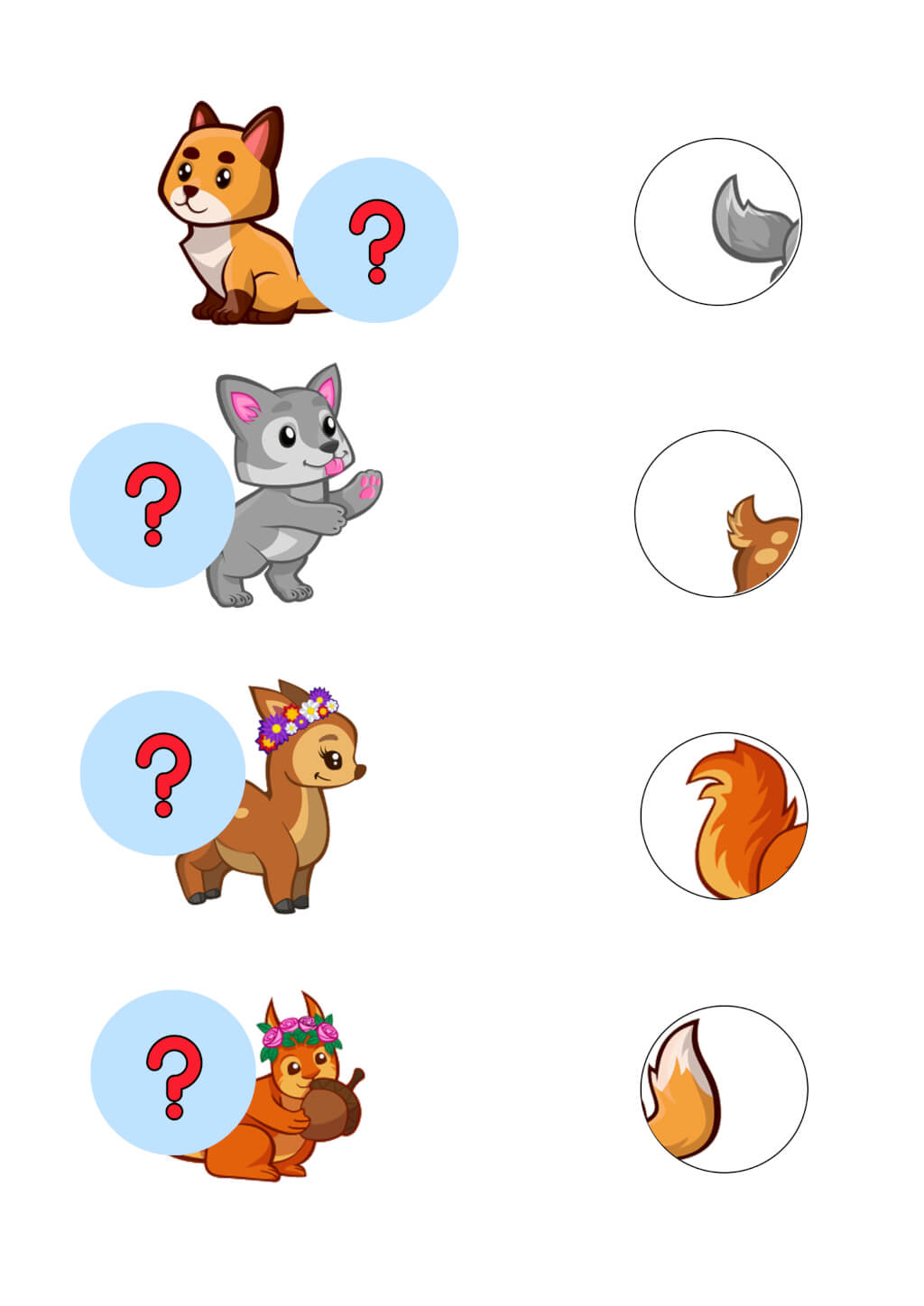 Activity sheet «Whose tail?» - Download or print for free