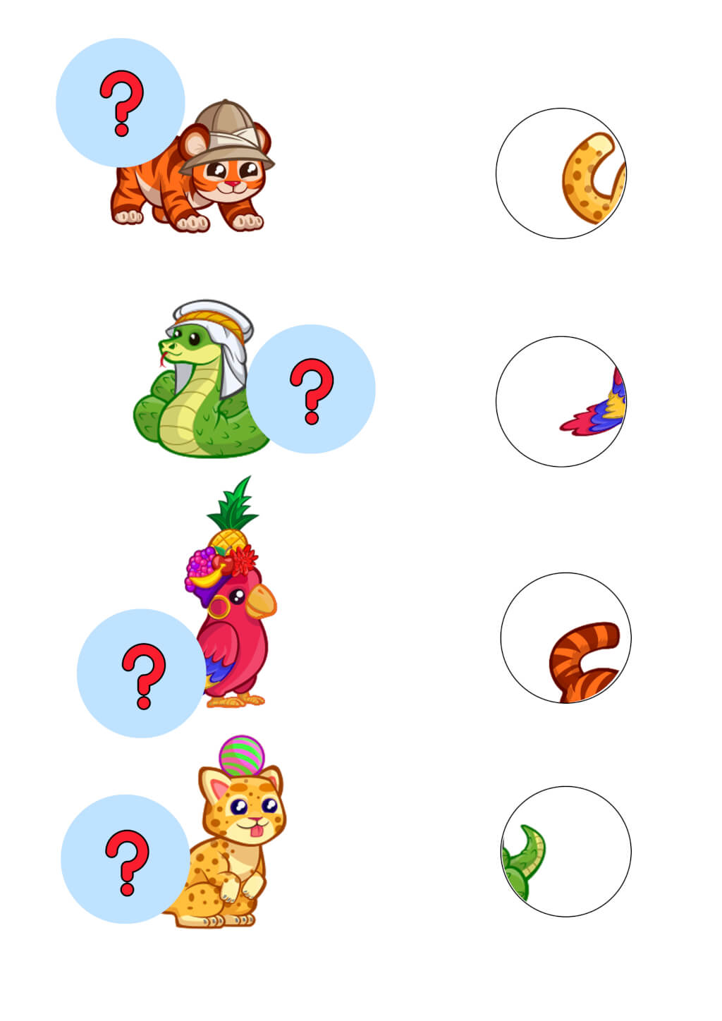 Activity sheet «Whose tail?» - Download or print for free