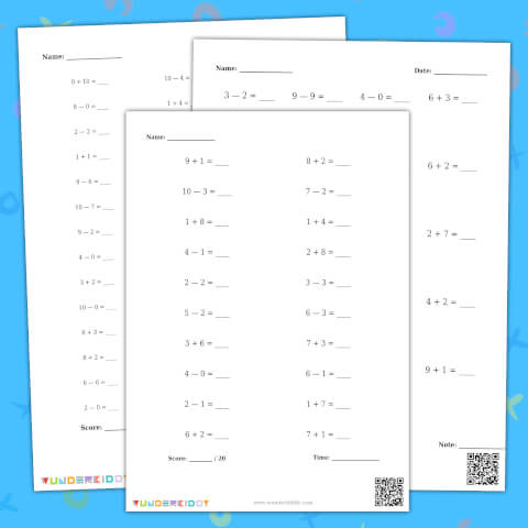 Addition Subtraction Worksheet Generator